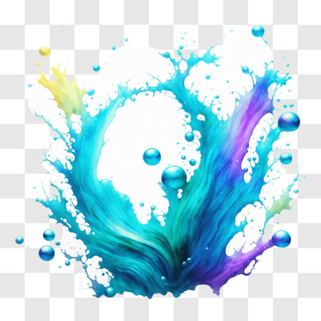 Download Colorful Water Splash with Floating Bubbles PNGs Online ...