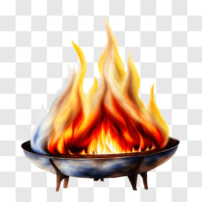 Download Fire Pit with Flames for Cooking, Heating, or Ornamental Use ...
