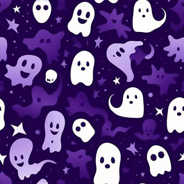 Download Purple Halloween and Holiday Seamless Pattern with Ghosts and ...