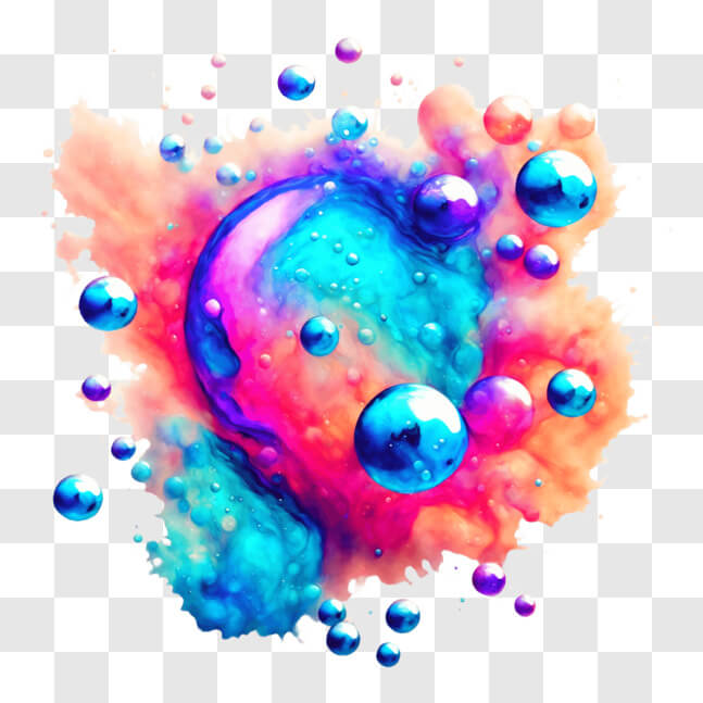 Download Colorful Liquid Splash with Bubbles - Abstract Background PNGs ...