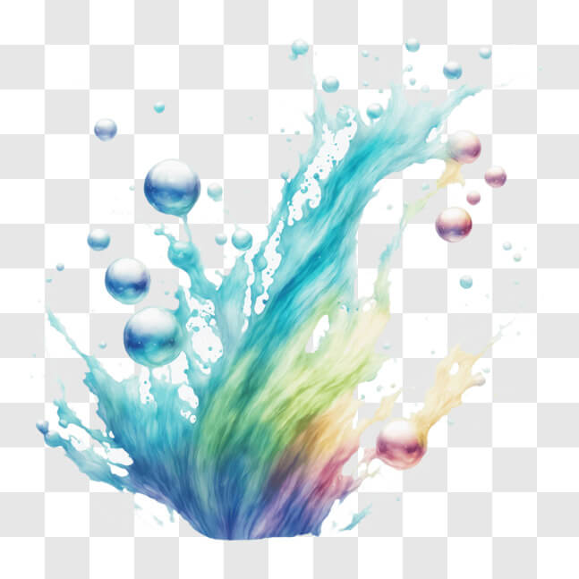 Download Colorful Splash of Water with Bubbles PNGs Online - Creative ...