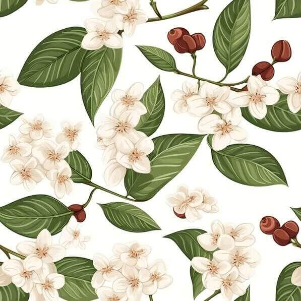 Download Seamless Jasmine Flower Pattern on White Background Patterns ...