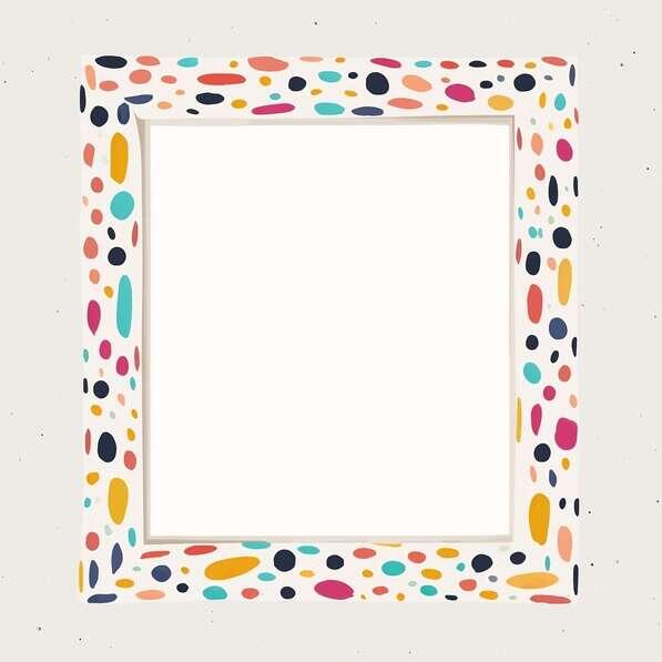 Download Colorful Polka Dot Frame on Beige Background Backgrounds ...
