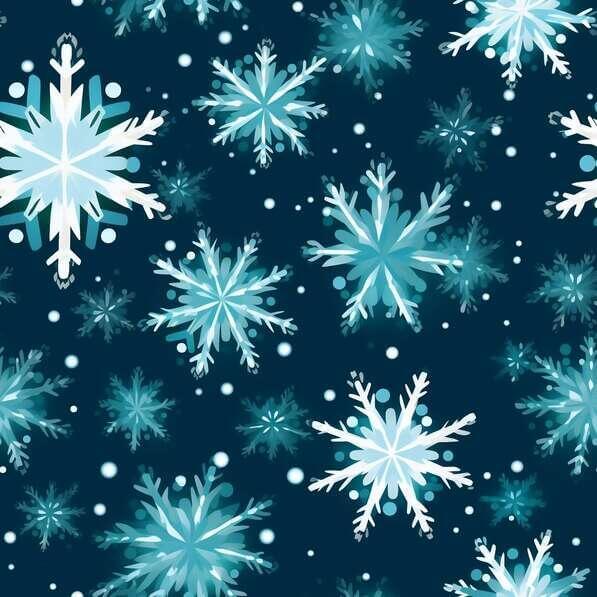 Download White Snowflakes Seamless Pattern on Dark Blue Background ...