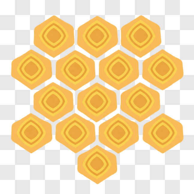Download Honey Bee Hive with Hexagons PNGs Online - Creative Fabrica