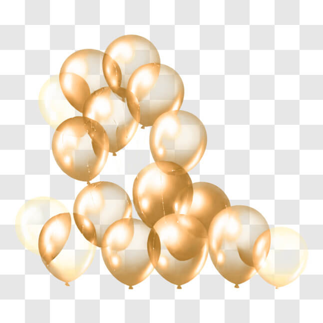 Download Group of Gold Balloons for Decoration PNGs Online - Creative ...
