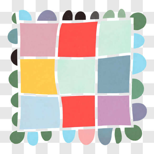 Download Colorful Patchwork Quilt with Dots PNGs Online - Creative Fabrica
