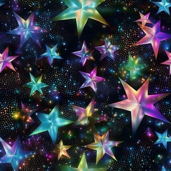 Download Colorful Stars Seamless Pattern on Black Background Patterns ...