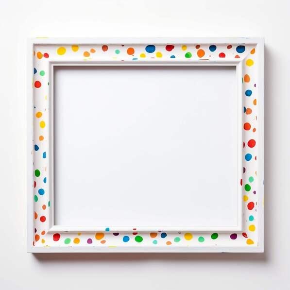 Download Colorful Polka Dot Frame on White Background Backgrounds ...
