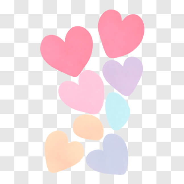 Download Pastel-colored Floating Hearts Symbolizing Love and Emotions ...