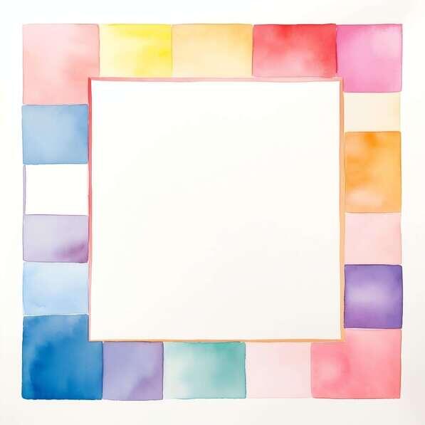 Download Colorful Square Frame Watercolor Painting Backgrounds Online ...