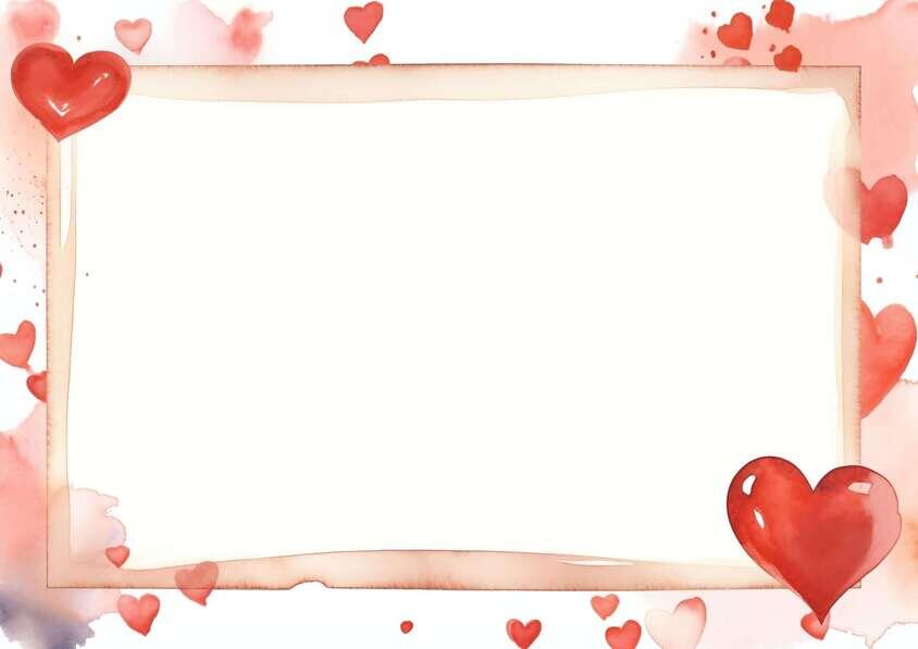 Download Empty Heart Frame with Floating Red Hearts Background ...