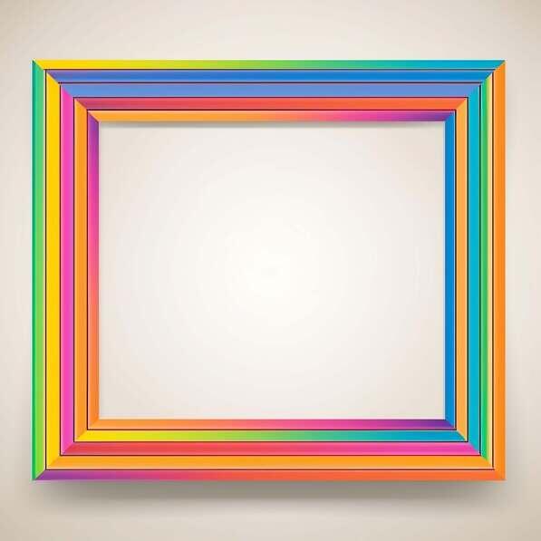 Download Colorful Abstract Rainbow Picture Frame on White Background ...