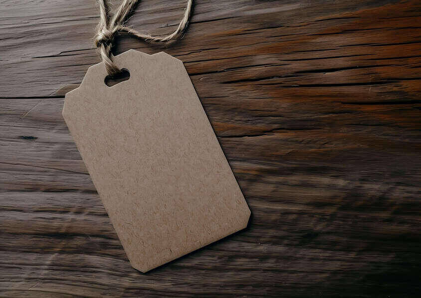 Download Brown Paper Tag on Wooden Surface Mockups Online - Creative ...