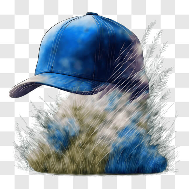 Download Blue Baseball Cap in Tall Grass PNGs Online - Creative Fabrica