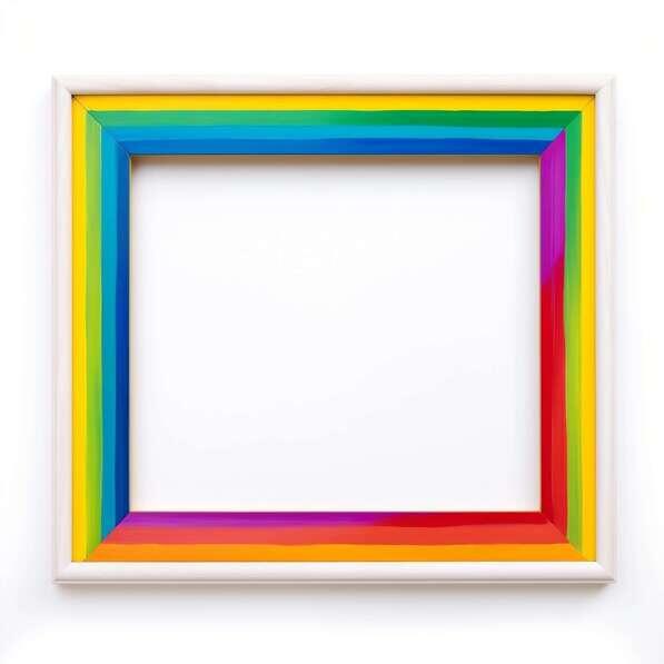 Download Colorful Rainbow Paper Picture Frame on White Background ...