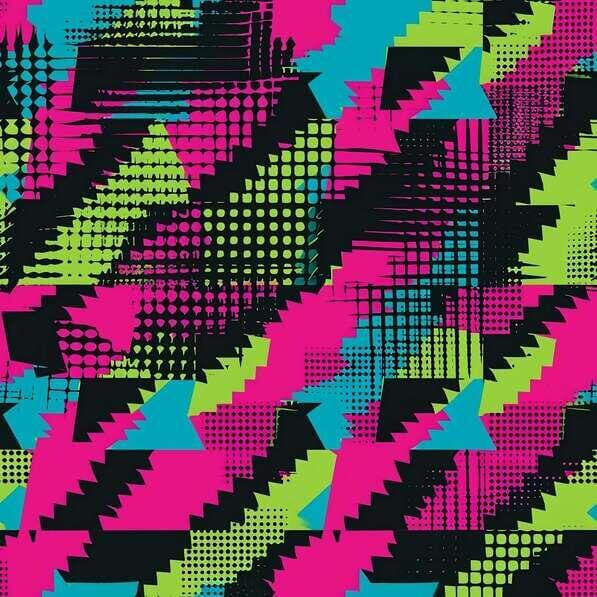 Download Colorful Geometric Pattern with Retro 80s Inspiration Patterns ...