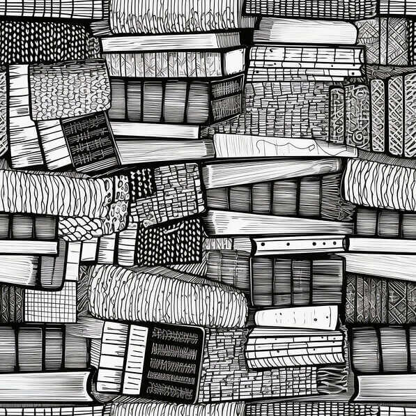 Download Black and White Seamless Pattern of Books Patterns Online ...