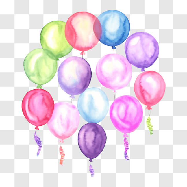 Download Colorful Balloons Arrangement PNGs Online - Creative Fabrica