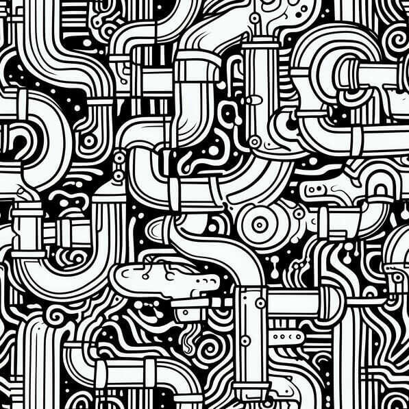 Download Black and White Seamless Plumbing Pattern Patterns Online ...