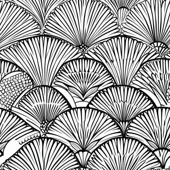 Download Abstract Black and White Fan Pattern Drawing Patterns Online ...