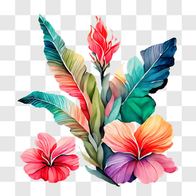 Download Colorful Tropical Flower Arrangement for Interior or Exterior ...