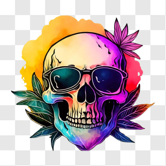 Download Black and White Skull with Roses PNGs Online - Creative Fabrica