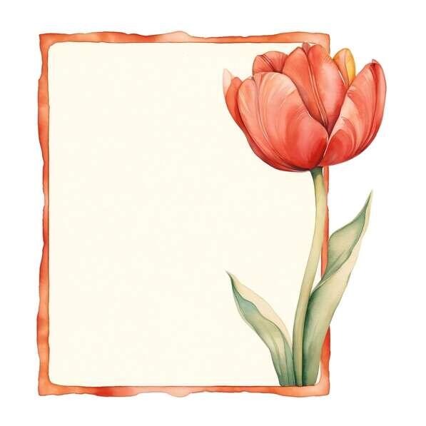 Download Orange Tulip Flower in Decorative Frame Backgrounds Online ...