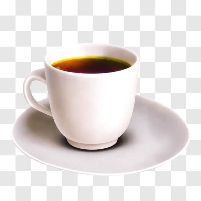 Download White Cup of Coffee with Saucer and Condiments PNGs Online ...