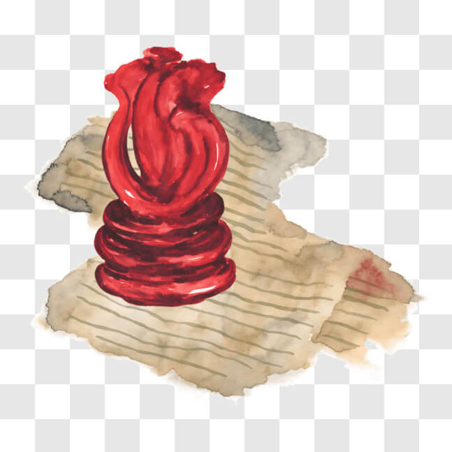 Download Red Chess Piece on Old Newspaper PNGs Online - Creative Fabrica