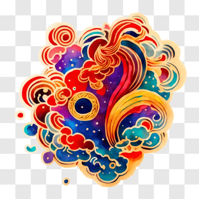 Download Colorful Abstract Animal Drawing Art Installation PNGs Online ...