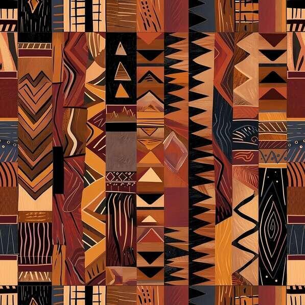 Download African-Inspired Geometric Pattern in Brown, Orange, and Black ...