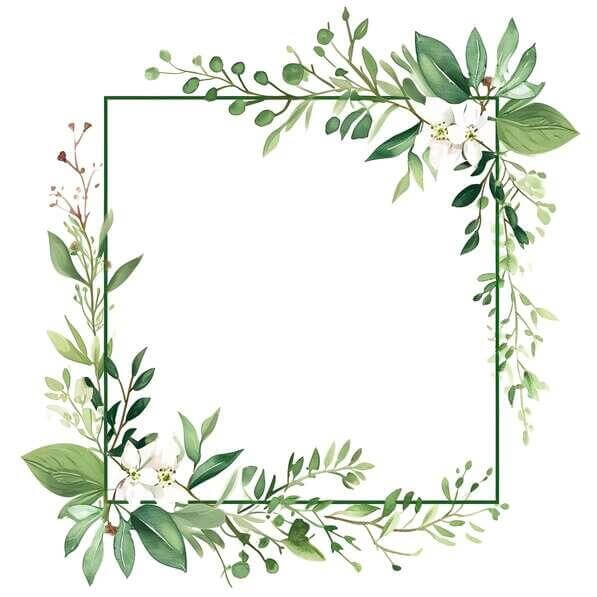Download Green Leaf Square Frame for Special Occasions Backgrounds ...