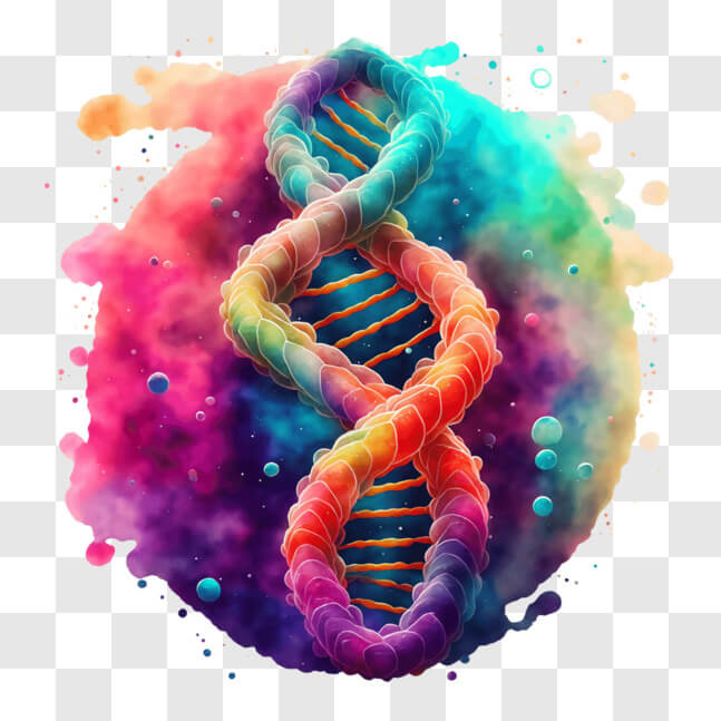 Download Colorful DNA Strand PNGs Online - Creative Fabrica