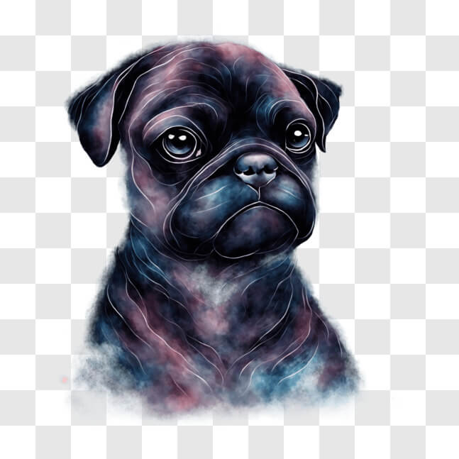Download Colorful Painting of a Pug Dog from 'Pugs in Space' Collection ...