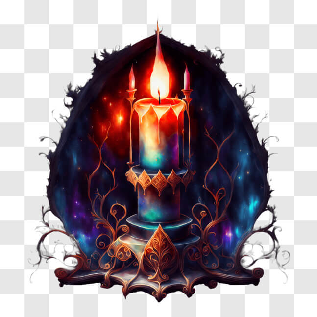 Download Magical Orb Candle with Stars PNGs Online - Creative Fabrica