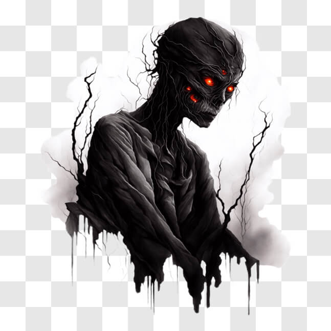 Download Horror themed graphic design with black figure and red eyes in ...