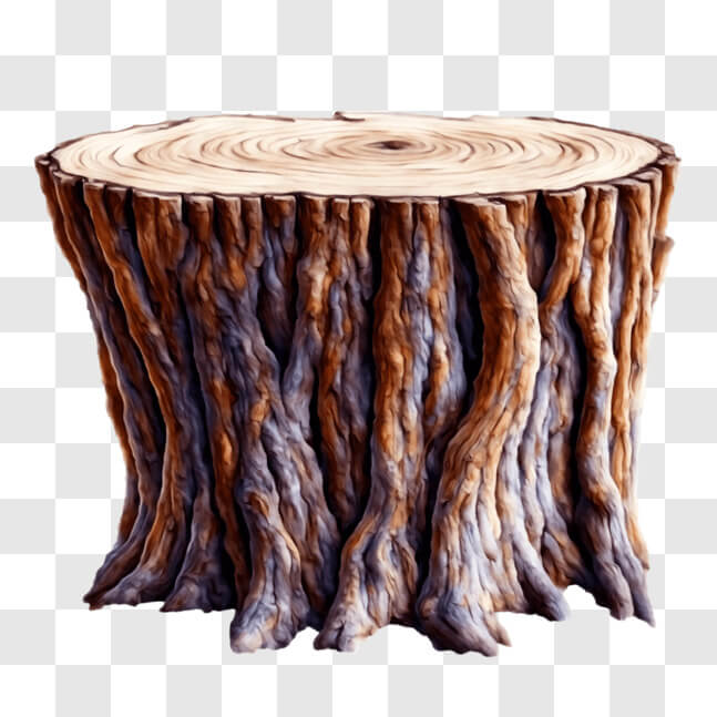Download Natural Wood Tree Stump End Table PNGs Online - Creative Fabrica