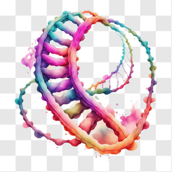Download Colorful DNA Strand for Genetics and Biology PNGs Online ...