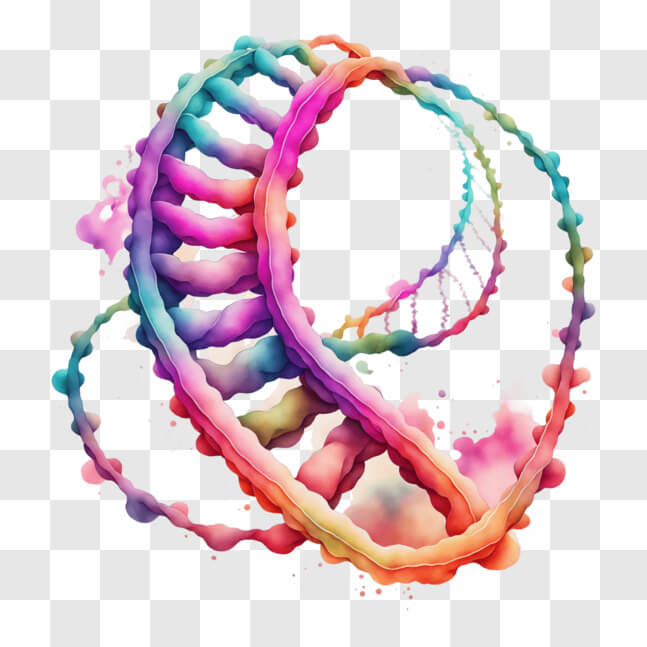 Download Colorful DNA Strand Visualization PNGs Online - Creative Fabrica