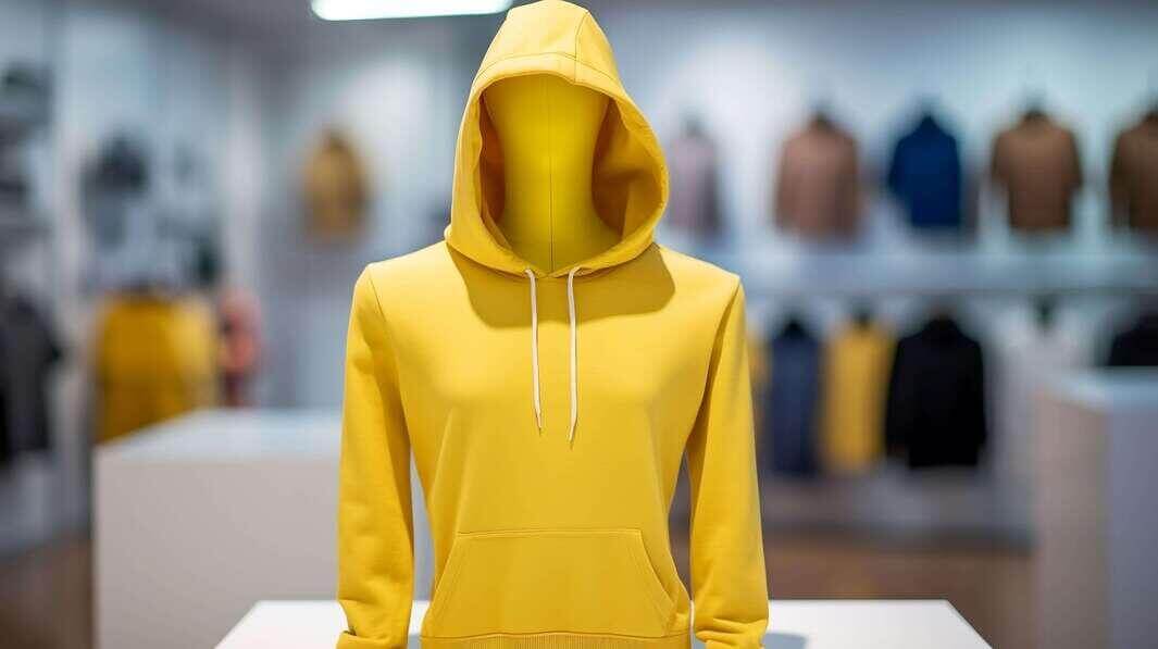 Download Yellow Hooded Mannequin in Interior Setting Mockups Online ...