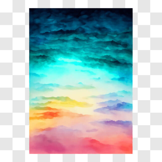 Download Colorful Abstract Sky Painting for Home Decor PNGs Online ...