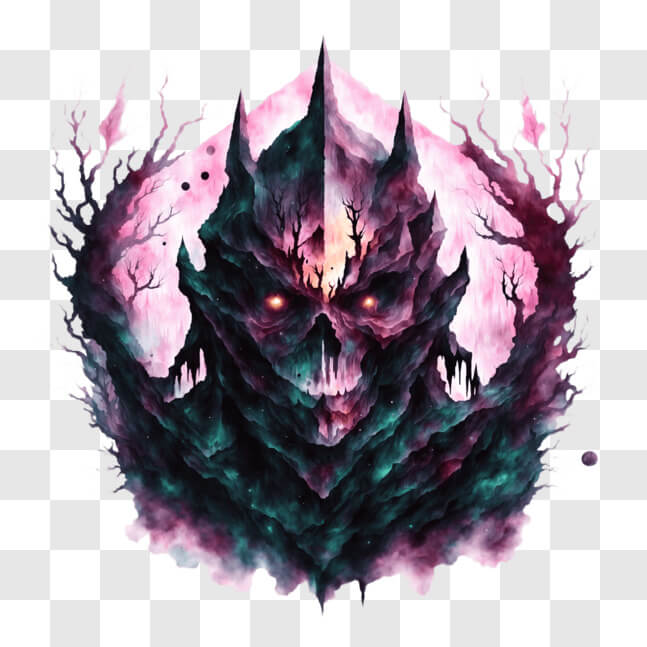 Download Demon Head Artwork from Dark Souls 2 with Purple and Pink ...