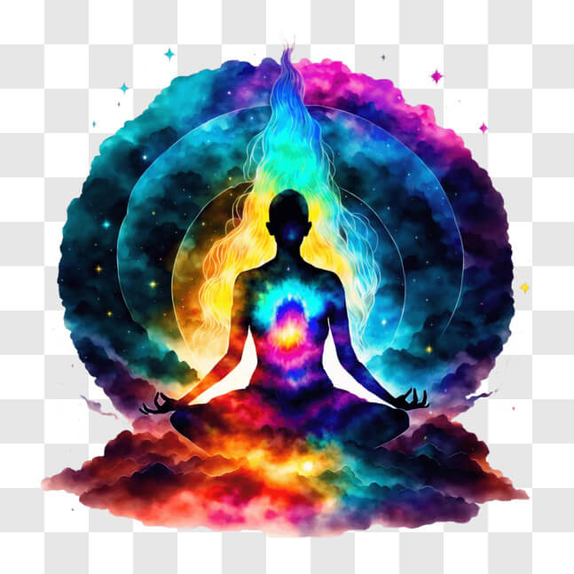 Download Woman in Yoga Pose with Colorful Energy PNGs Online - Creative ...