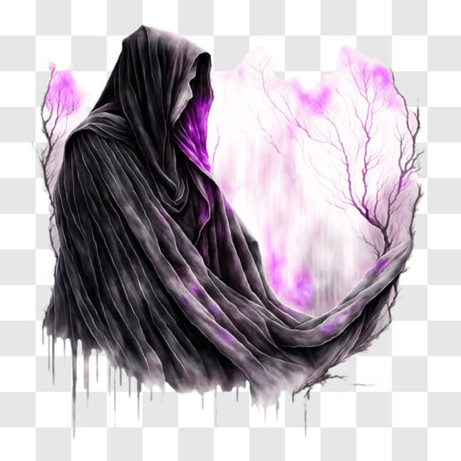 Download Grim Reaper in the Forest with Blue and Purple Lights PNGs ...
