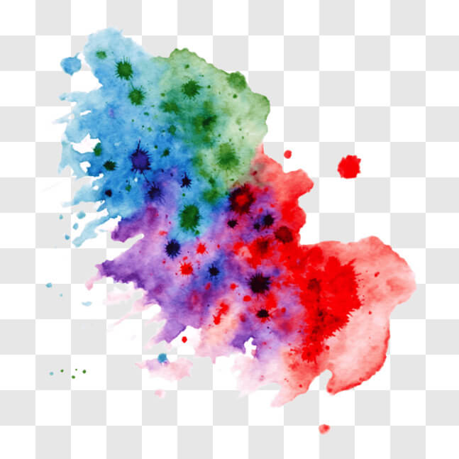 Download Colorful Watercolor Splatter Abstract Painting PNGs Online ...