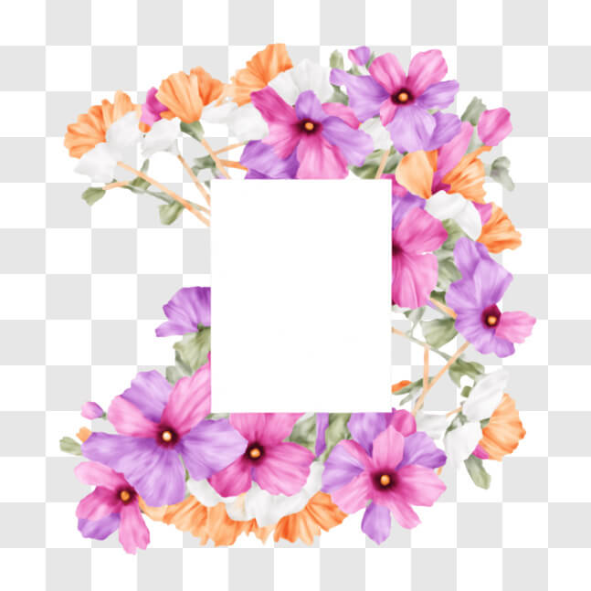 Descarga Marco de Flores Coloridas para Obras de Arte y Decoración PNGs ...