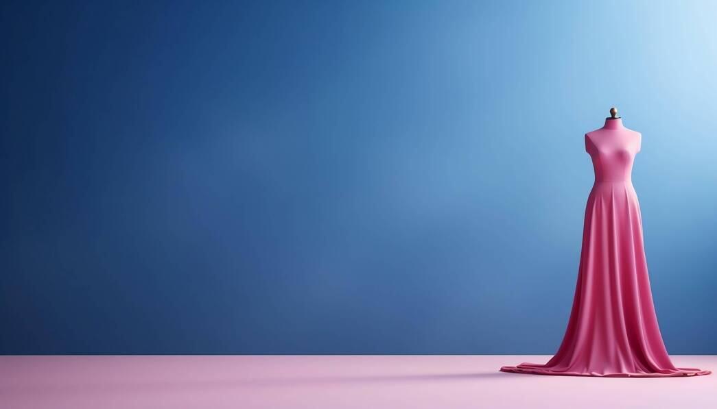 Download Pink Dress Mannequin on Abstract Blue Background Backgrounds ...