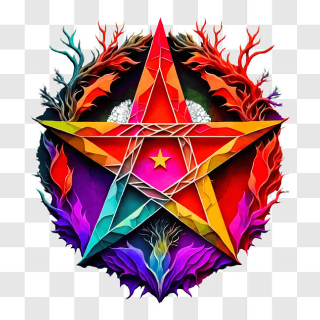 Download Colorful Pentagram with Star in the Middle PNGs Online ...