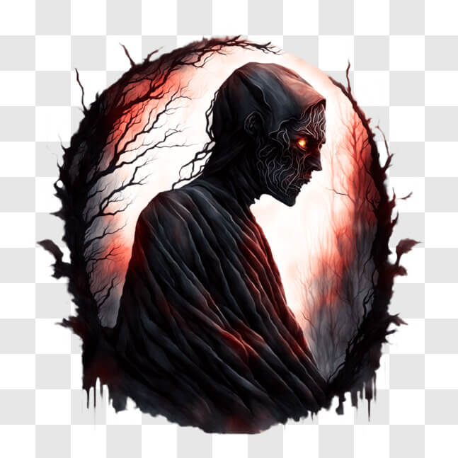 Download Spooky Demon in Autumnal Forest PNGs Online - Creative Fabrica